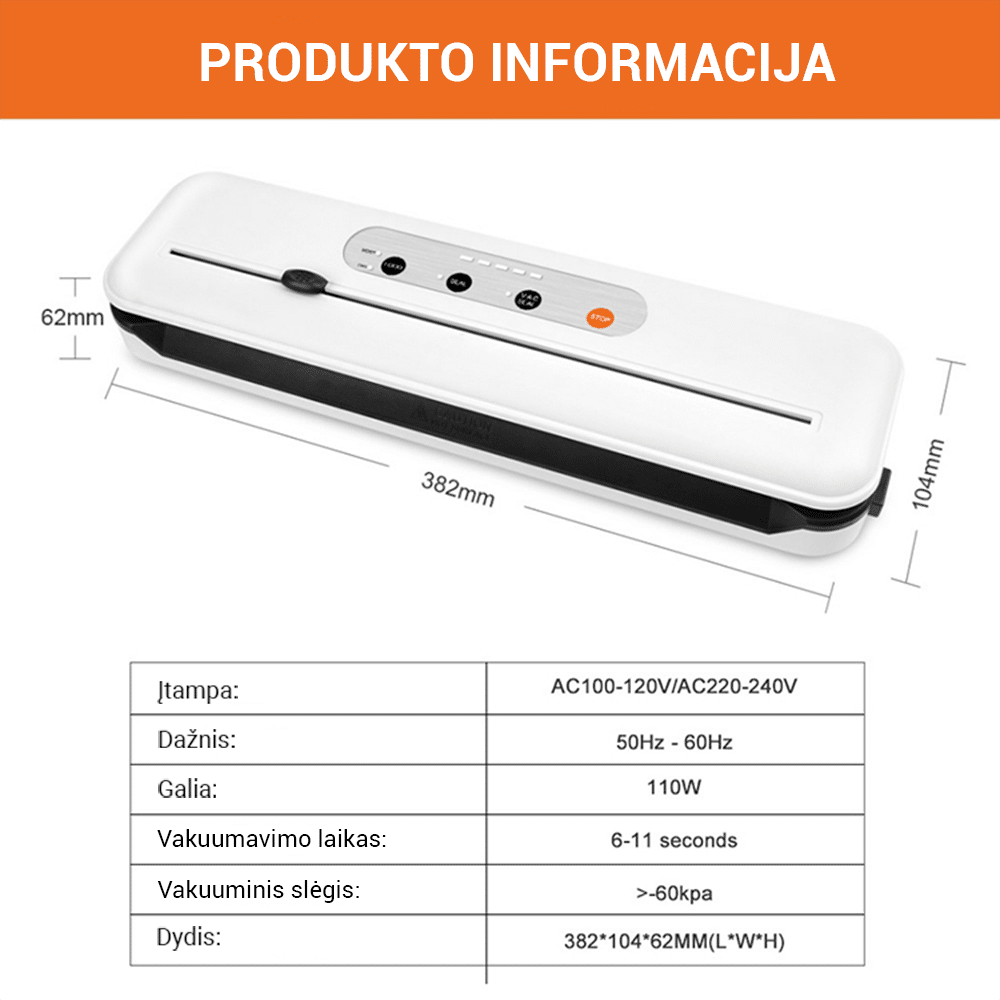 Maisto vakumatorius - Vakumavimo aparatas - Premium Namai